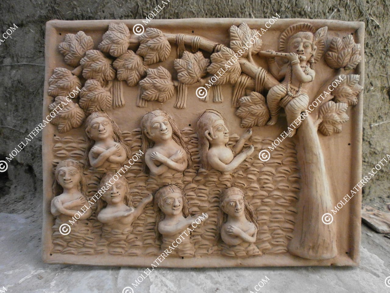 Adorable Krishna Leela Molela Clay Art Work Plaques [2020]