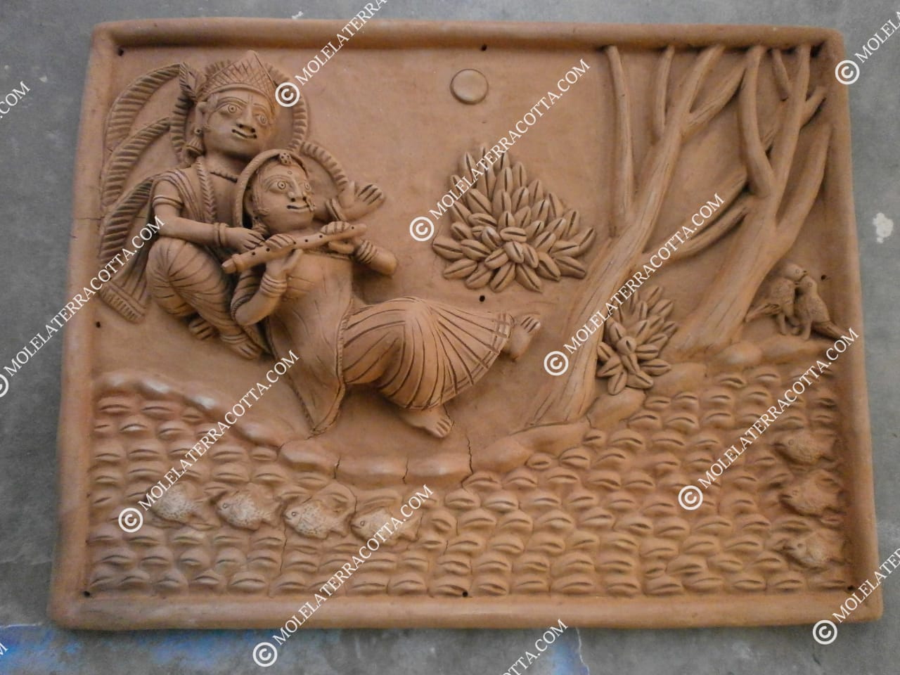 Adorable Krishna Leela Molela Clay Art Work Plaques [2020]